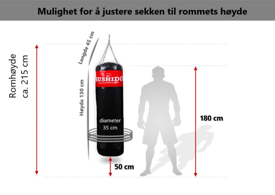 Trenings boksesekk DBX Bushido 130 cm / 30 kg classic